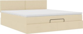 Osmanský rám postele s matrací krémová 180x200cm textil 3311399