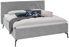 OnaDnes -20% Světle šedá čalouněná dvoulůžková postel Meise Möbel Riva 180 x 200 cm s úložným prostorem