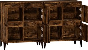 Příborníky 2 ks kouřový dub 60 x 35 x 70 cm kompozitní dřevo 3185764