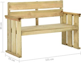Zahradní lavice 121 cm impregnované borové dřevo 318407