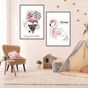 DecoKing - Sada nástěnných plakátů - Flamingo-2 * 70x100