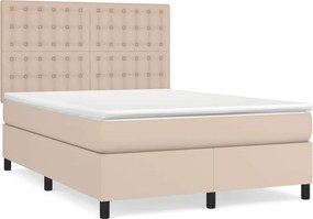 Box spring postel s matrací cappuccino 140x200 cm umělá kůže 3142850