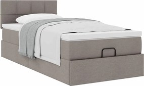 Osmanský rám postele s matrací taupe 80x200cm textil 3311418
