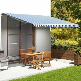 vidaXL Náhradní plachta na markýzu 5 x 3,5 m [311952] Barva: Modro-bílá