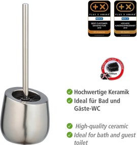 Keramická WC štětka v matně stříbrné barvě Badi – Wenko