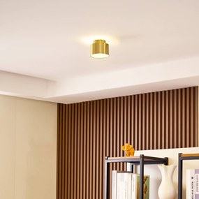 Lindby LED reflektor Nivoria, 11 x 8,8 cm, zlatá barva, hliník