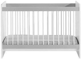 Dětská funkční postýlka 60x120 Spencer - bílá/šedá