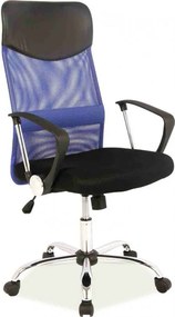 Nábytkáři ORFA Q-025 - kancelářská židle -černá / modrá koženka (OBRQ025NC=1balík)Nosnost 120kg  (S) (K150-E)***