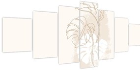 Obraz - Line art monstera N⁰1 (210x100 cm)