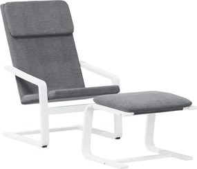 Relaxační křeslo s podnožkou tmavě šedé textil 3154414