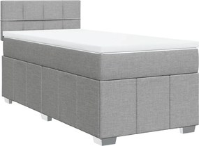 Box spring postel s matrací světle šedá 90x200 cm textil 3289251