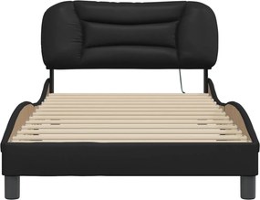 Rám postele s LED bez matrace Hvar černý 100 x 200 cm 3213913