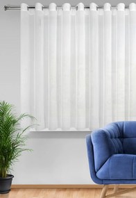 ZÁCLONA NA KROUŽCÍCH REBECCA 350X160 CM BÍLÁ