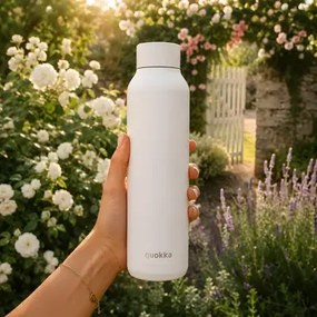 Quokka Nerezová termoláhev Solid bílá / 850 ml / nerezová ocel / dvoup