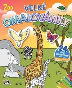 JIRI MODELS Omalovánky velké se samolepkami Zvířátka ZOO / 24 stran /