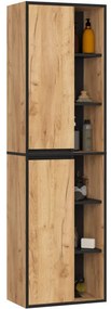 Kúpeľňová skříňka VAMI W50 2D 6P dub craft / čierna