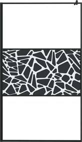 Zástěna do průchozí sprchy 115x195cm ESG / kamenný design černá 151883