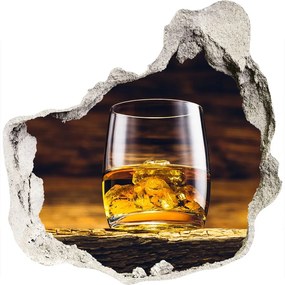 Wallmuralia Samolepící díra nálepka beton Bourbon ve sklenici 75x75 cm