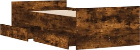 Rám postele se zásuvkami kouřový dub 90 x 190 cm 3207382