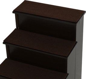 PawHut schody pro psy/kočky s kobercem, pomoc při vstupu, MDF, tmavě hnědá, 40x59x54,2cm| Aosom