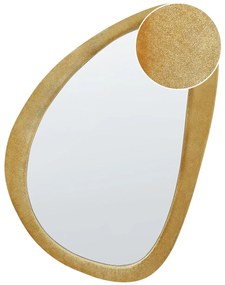 Nástěnné sametové zrcadlo 61 x 91 cm žluté VENAS Beliani