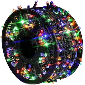 Vánoční osvětlení na stromeček řetěz na kole 50 m 300 Led multicolor 8 režimů RS-1050M
