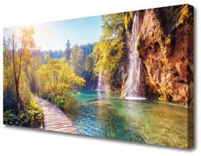 Obraz na plátně Jezero Krajina Vodopád 100x50 cm
