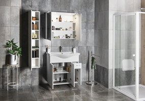 Aqualine, KERAMIA FRESH umyvadlová skříňka 74,5x74x34,7cm, bílá, 50082A