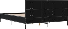 Rám postele černý 150 x 200 cm kompozitní dřevo a kov 3280002