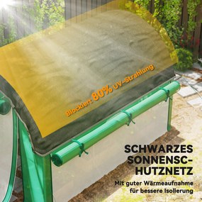 Outsunny Skleník 3 x 2 m Fóliový Skleník se 6 Okny, Rolovacími Dveřmi a Bočními Stěnami, UV-Odolný Fóliový Tunel, Zimní Skleník pro Rajčata s Ukotven…