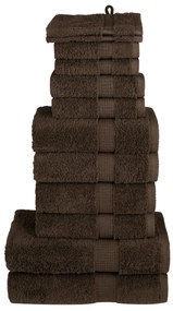 12dílná sada ručníků Premium SOLUND hnědá 600 g/m² 137574
