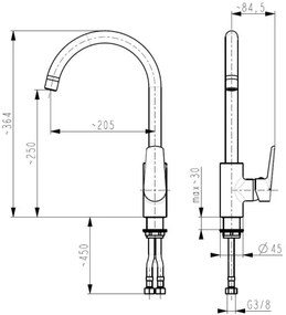 KFA Armatura 6513-915-00 - Dřezová baterie ONYKS lesklý chrom