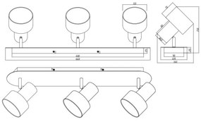 Trio - Bodové svítidlo WAILER 3xGU10/5W/230V matný chrom
