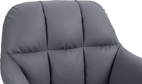 Barová židle Natoma umělá kůže chromovaná konstrukce – šedá