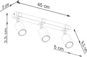 Sollux Lighting Stropní svítidlo FAGER 3 černé