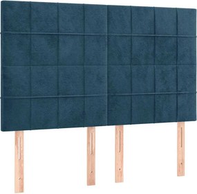 Box spring postel s matrací tmavě modrá 140x200 cm samet 3129217