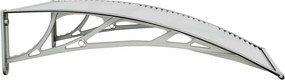 Stříška na dveře šedá a průhledná 100 x 75 cm polykarbonát 153589