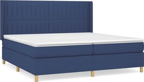 Box spring postel s matrací modrá 200x200 cm textil 3132183