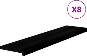 Nášlapy na schody 8 ks hnědo-černé 110x25x2 cm masivní dub 3283029