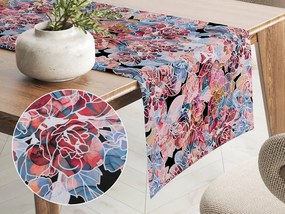 Biante Dekorační běhoun na stůl Rongo RGP-503 Červeno-modré květy 20x180 cm