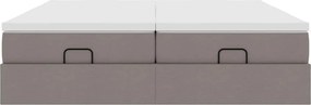 Osmanský rám postele s matracíes taupe 200x200cm textil 3311252
