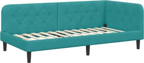 Rohový rám postele Tyrkysová 90 x 200 cm samet 3394162