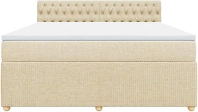 Box spring postel s matrací krémová 180x200 cm textil 3287547