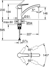 Grohe QuickFix Start - Dřezová baterie matná černá