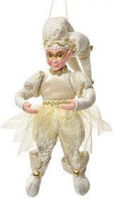 Závěsná dekorace Elf ve zlatém obleku - 10*8*28 cm