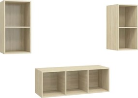 3dílný set TV skříněk dub sonoma kompozitní dřevo 3079739