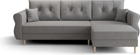 Rozkládací oboustranná sedací souprava do L SILVIANO 230x140 cm, šedá