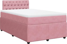 Box spring postel s matrací růžová 120 x 200 cm samet 3290021