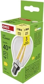 EMOS LED žárovka Filament Mini Globe 3,4W E14 / Žárovka / náhrada za 4