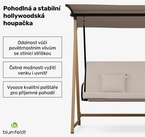Blumfeldt ZenGrove, hollywoodská houpačka, 3místná, individuálně nastavitelná, práškově lakovaná ocel, odolná proti povětrnostním vlivům